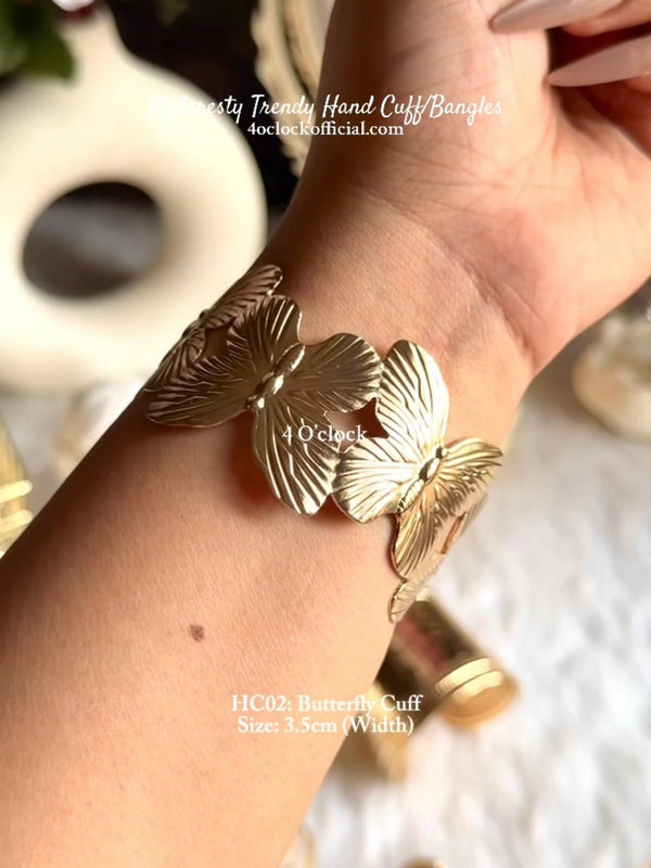HC2: Handcuff for Stack: Gold Large Butterfly Bracelet – 4 O'clock