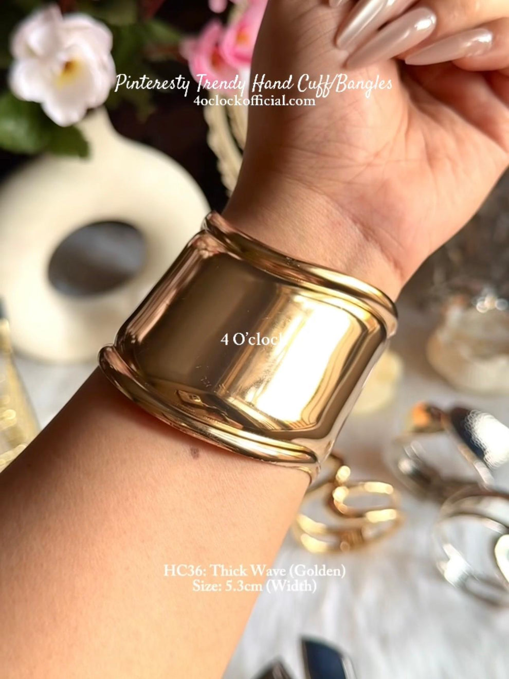 HC36: Handcuff for Stack: Thick Wave (Golden) – 4 O'clock