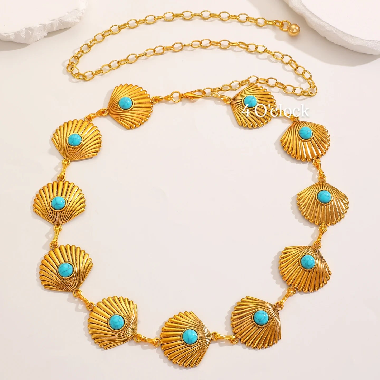 WC32: Pinteresty Waist Chains: Turquoise Scallop – 4 O'clock