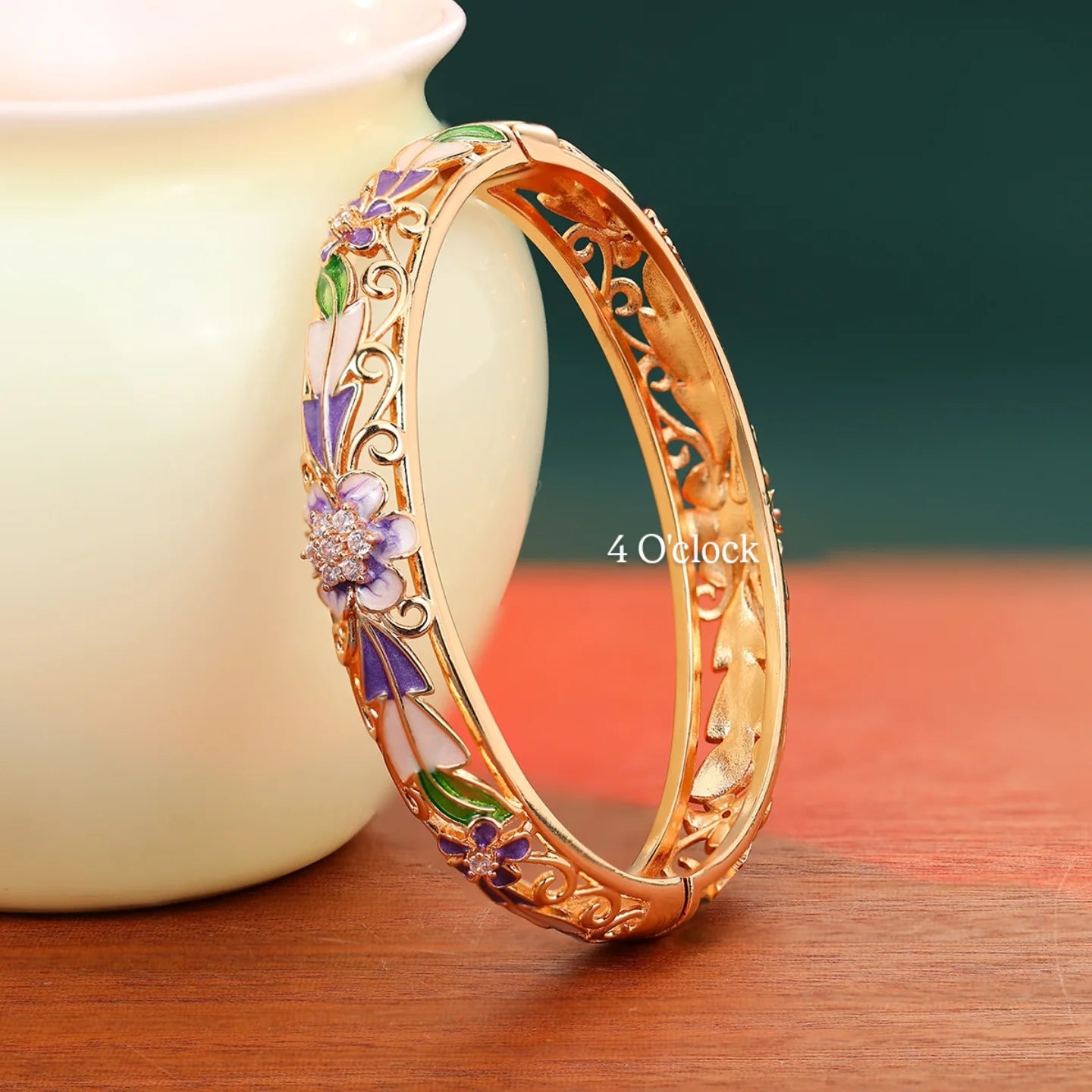 VC37: Cloisonné Vintage Victorian Bangles : Purple – 4 O'clock